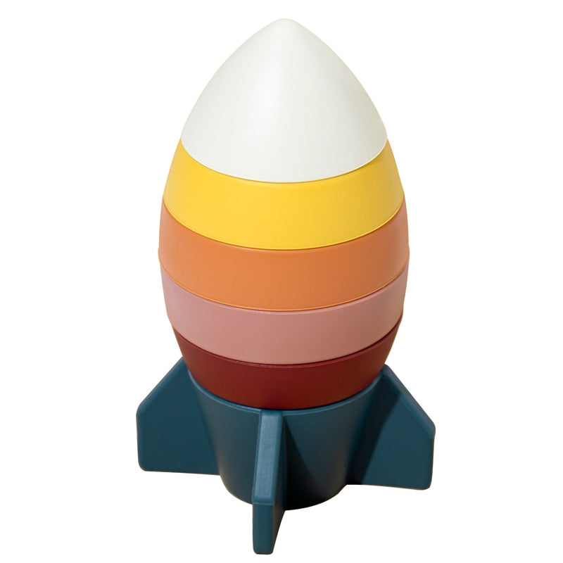 Silicone Stackable Rocket Colorful – deerbabies